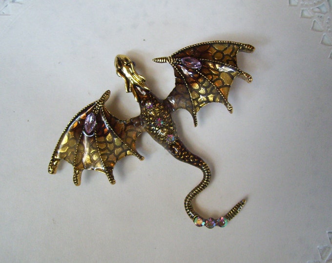 Dragon Magnet - Repurposed Jewelry - Dragon Decor - Birthday Gift ...