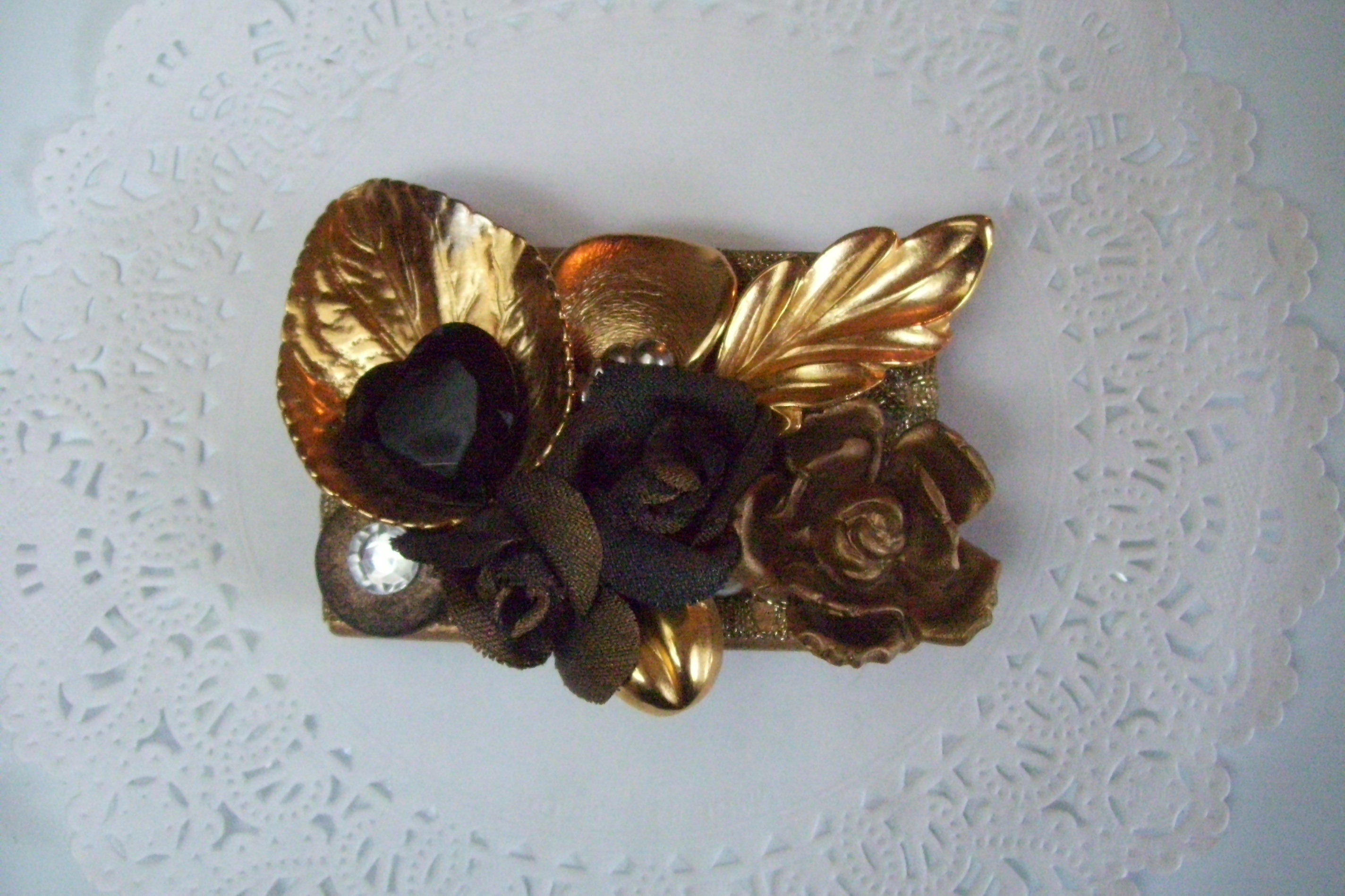 Rose Magnet - Repurposed Jewelry - Jeweled Magnet - Flower Magnet - Etsy