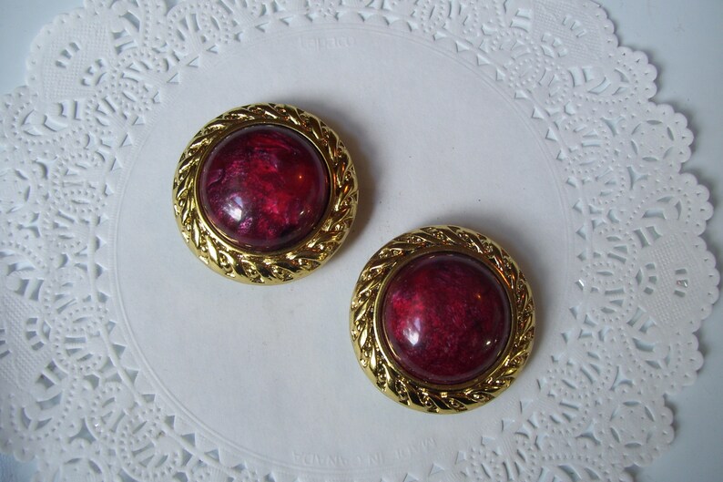 Jeweled Magnet - Red Magnet - Repurposed Jewelry - Office Decor ...