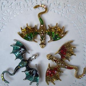 Dragon Magnet - Repurposed Jewelry - Dragon Decor - Kitchen Magnet ...