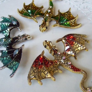 Dragon Magnet - Repurposed Jewelry - Dragon Decor - Kitchen Magnet ...