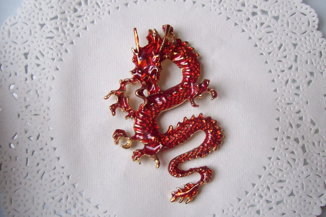 Chinese Dragon Magnet Dragon Magnet Repurposed Jewelry Dragon Decor ...
