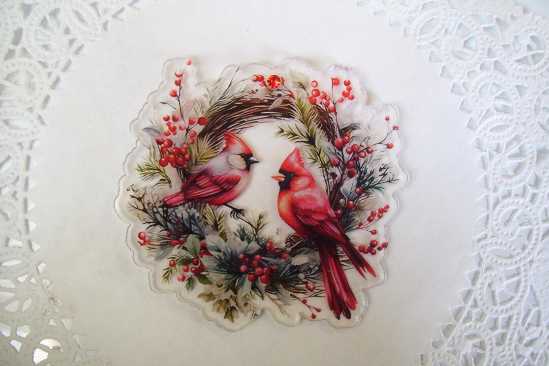 Cardinal Magnet Christmas Magnet Christmas Cardinal Magnet Repurposed ...