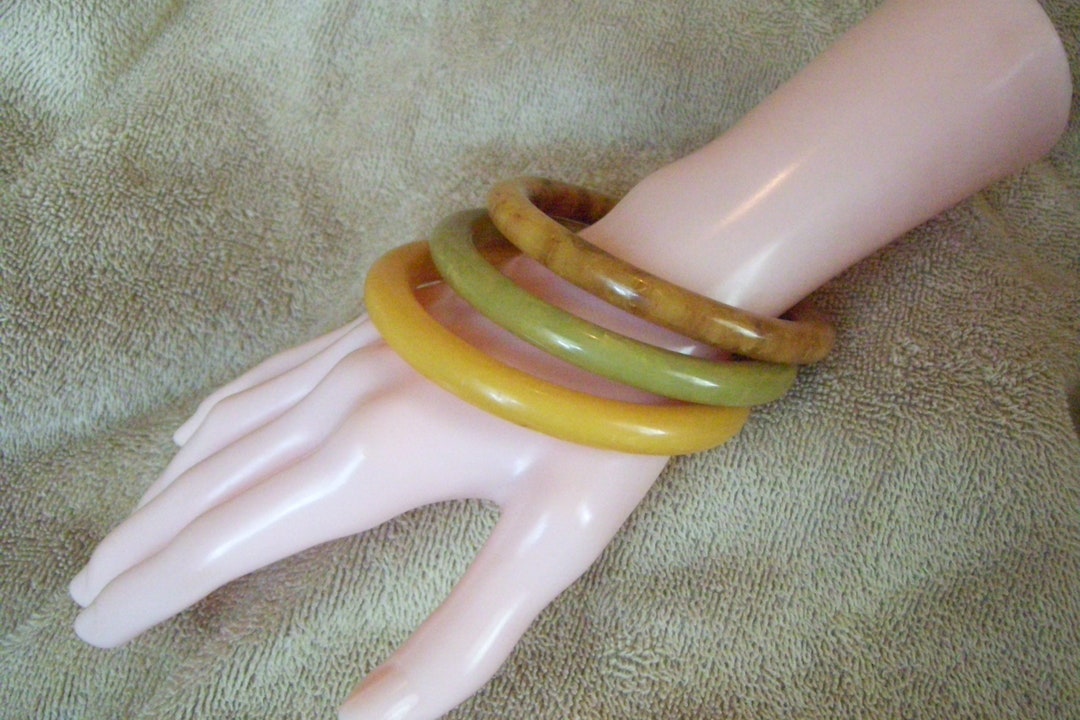 Bakelite Spacer Bangle Bracelet Tube Shape Bangle Bracelet Bakelite ...