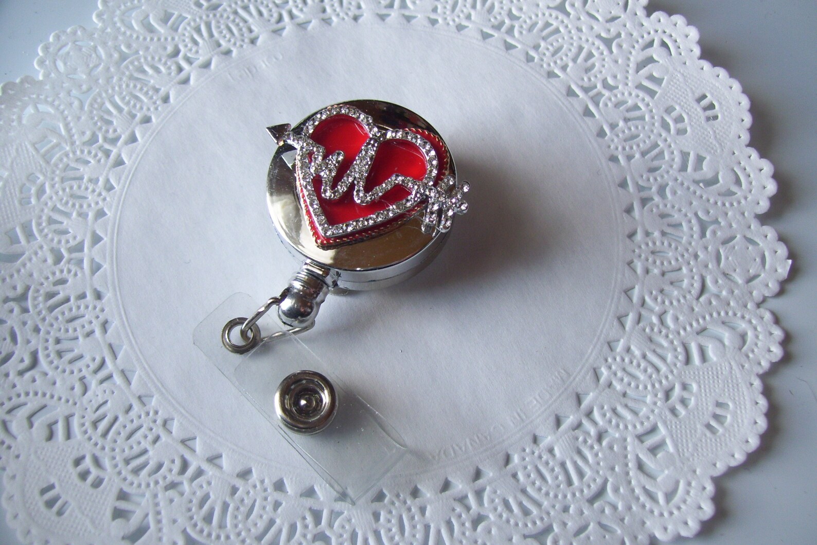 Heart ID Holder - Heart Beat ID Holder - Heart EKG Badge Holder - Nurse ...