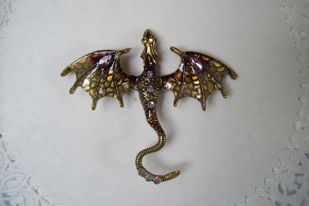 Dragon Magnet - Repurposed Jewelry - Dragon Decor - Kitchen Decor ...