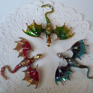 Dragon Magnet Repurposed Jewelry Dragon Decor Kitchen Magnet Office ...
