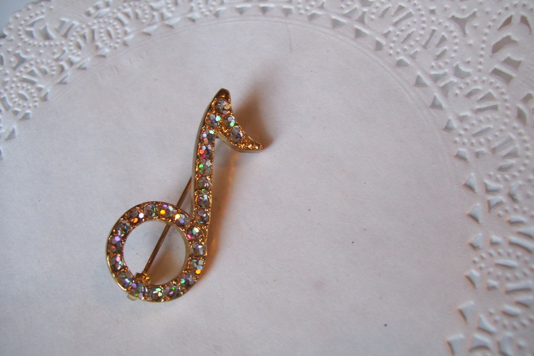 Music Note Brooch - Music Note Jewelry - Quaver Brooch - Eighth Note ...