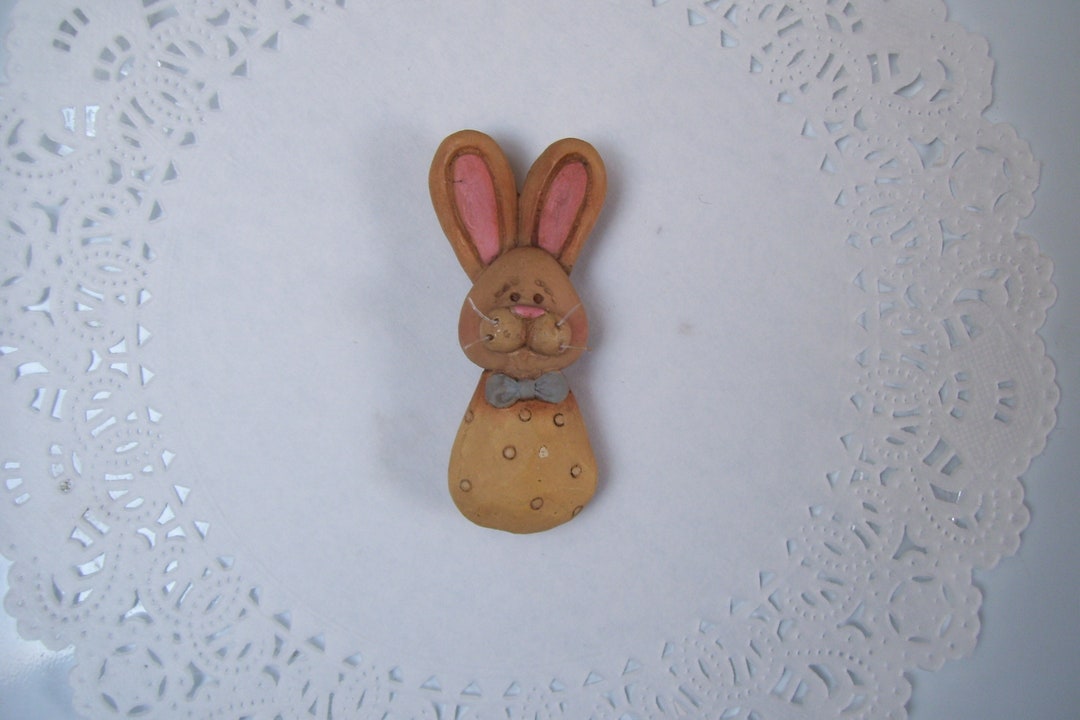 Rabbit Magnet Bunny Magnet Repurposed Jewelry Rabbit Decor Easter Decor ...