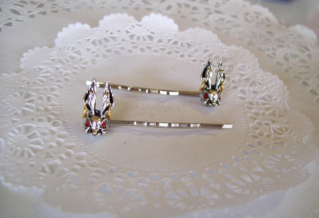 Rabbit Hair Pin - Goth Rabbit Hair Pin - Punk Rabbit Hair Pin ...