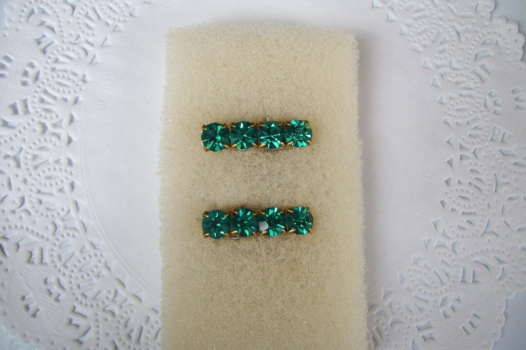 Rhinestone Hair Clip - Jeweled Hair Clip - Teal Rhinestone Hair Clip ...