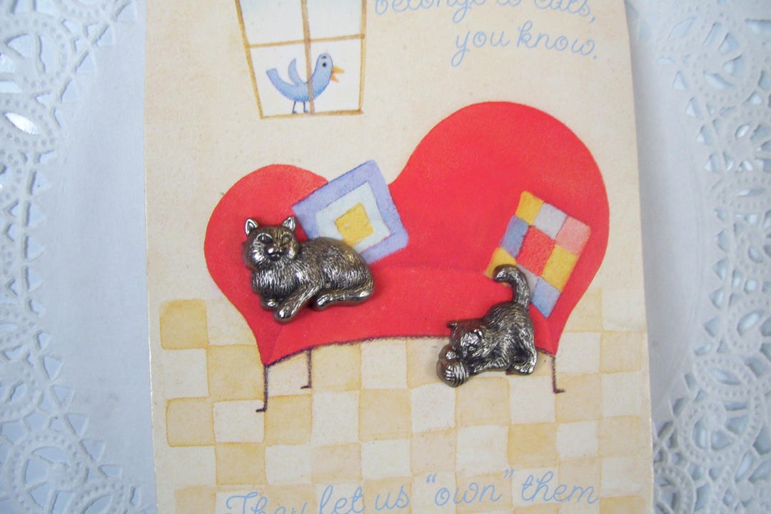 Hallmark Cat Pin Set of Two - Vintage Hallmark Cat Pins - the World ...