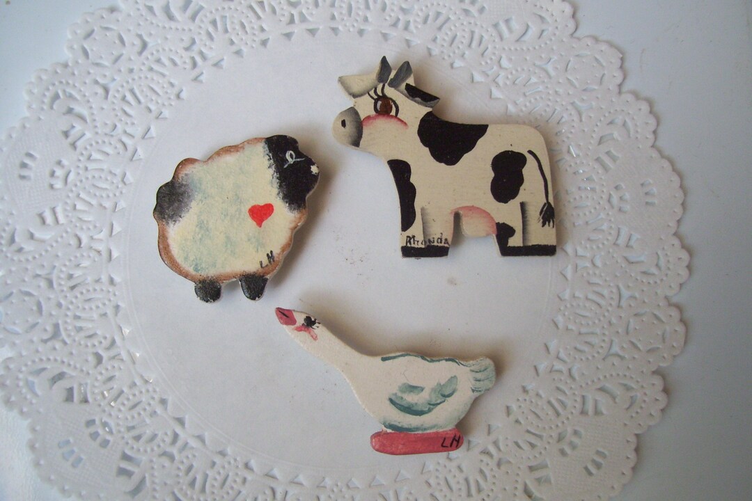 Cow Magnet Sheep Magnet Goose Magnet Farmyard Animals Magnet Repurposed ...