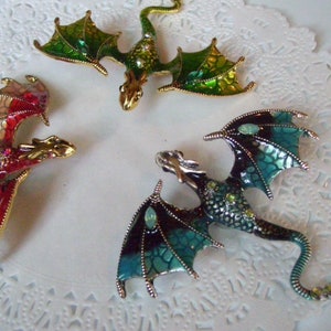 Dragon Magnet Repurposed Jewelry Dragon Decor Kitchen Magnet Office ...