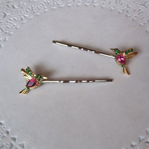 Hummingbird Hair Pin Repurposed Jewelry Hummingbird - Etsy