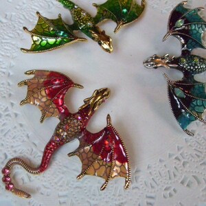 Dragon Magnet Repurposed Jewelry Dragon Decor Kitchen Magnet Office ...