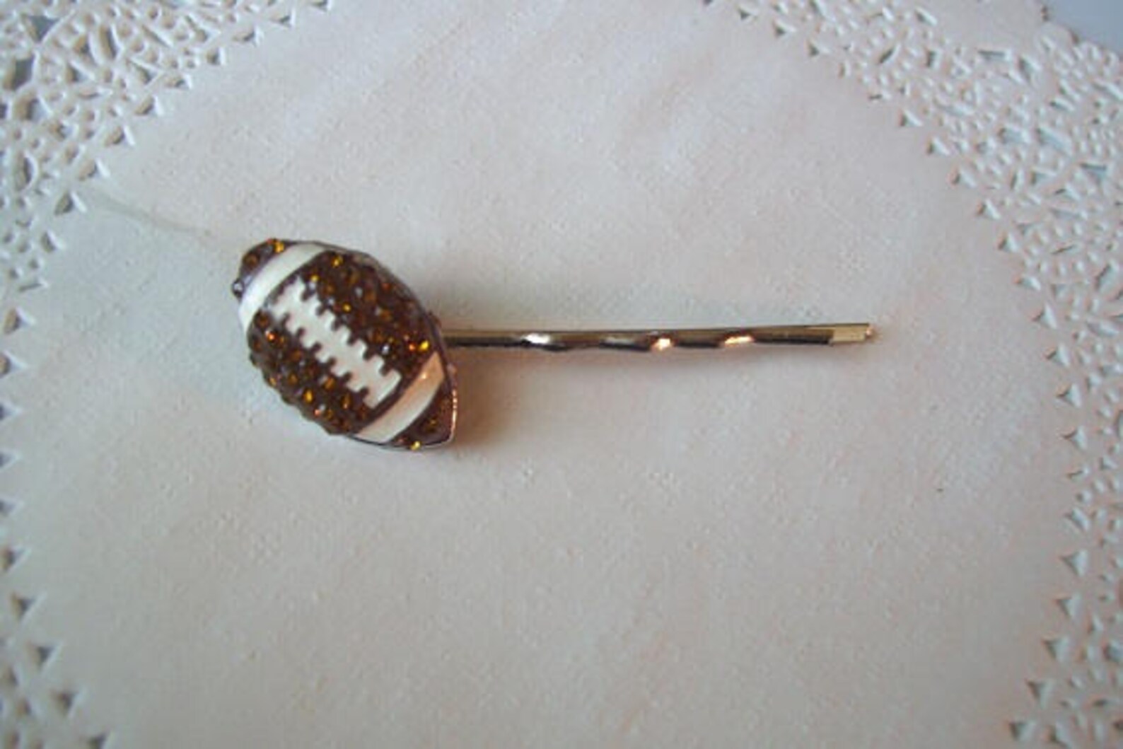 Football Hair Pin 360 Jeweled Hair Pin Football Jewelry | Etsy