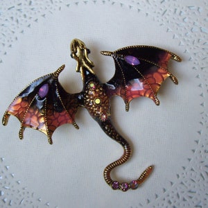 Dragon Magnet Repurposed Jewelry Dragon Decor Kitchen Magnet Office ...