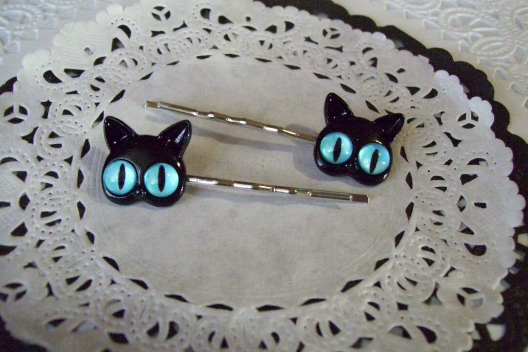 Cat Hair Pin - Repurposed Jewelry - Kitty Hair Pin - Hair Accessories ...
