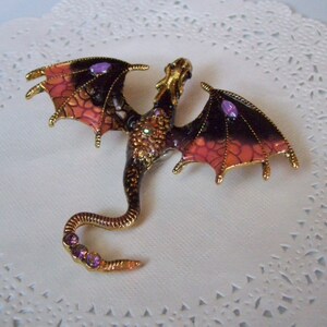 Dragon Magnet Repurposed Jewelry Dragon Decor Kitchen Magnet Office ...