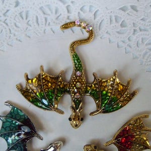 Dragon Magnet - Repurposed Jewelry - Dragon Decor - Kitchen Magnet ...