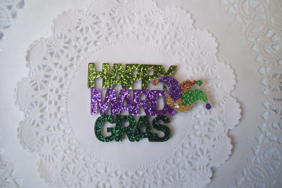 Mardi Gras Magnet - Repurposed Jewelry - Mardi Gras Decor - Happy Mardi ...