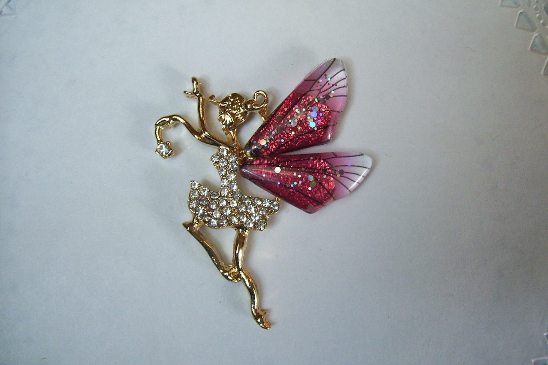 Fairy Magnet - Repurposed Jewelry - Fairy Decor - Jeweled Magnet ...