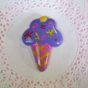 Ice Cream Cone Magnet - Ice Cream Magnet - Repurposed Jewelry - Child's ...