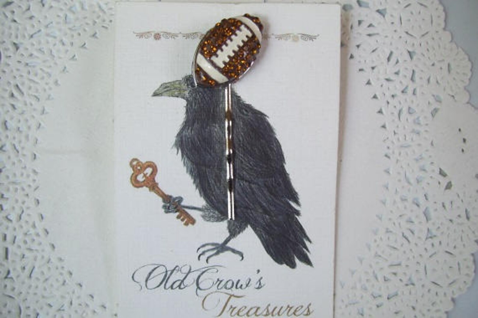 Football Hair Pin 360 Jeweled Hair Pin Football Jewelry - Etsy