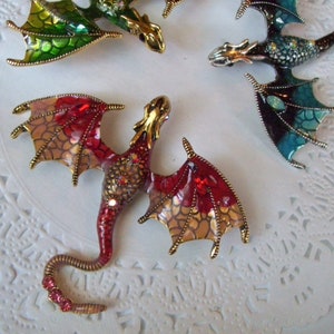 Dragon Magnet Repurposed Jewelry Dragon Decor Kitchen Magnet Office ...