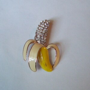 Banana Magnet - Fruit Decor - Repurposed Jewelry - Jeweled Magnet ...