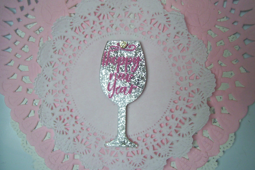 Happy New Year Magnet - Repurposed Jewelry - New Year Magnet ...