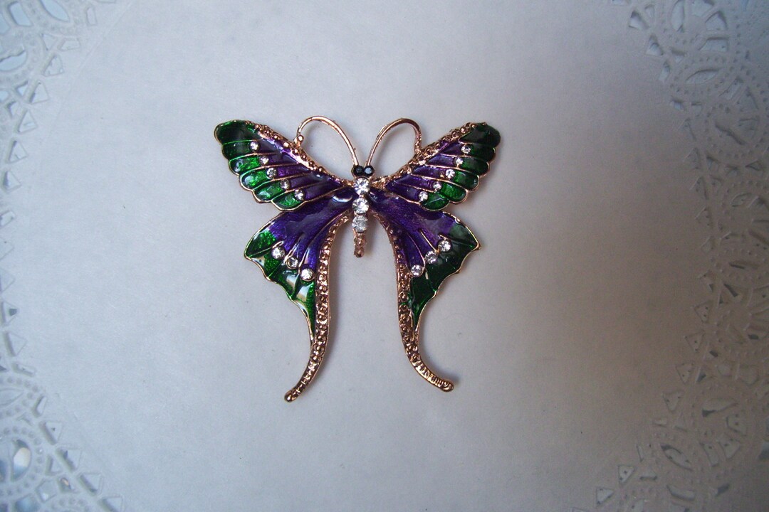 Butterfly Magnet - Butterfly Decor - Repurposed Jewelry - Jeweled ...