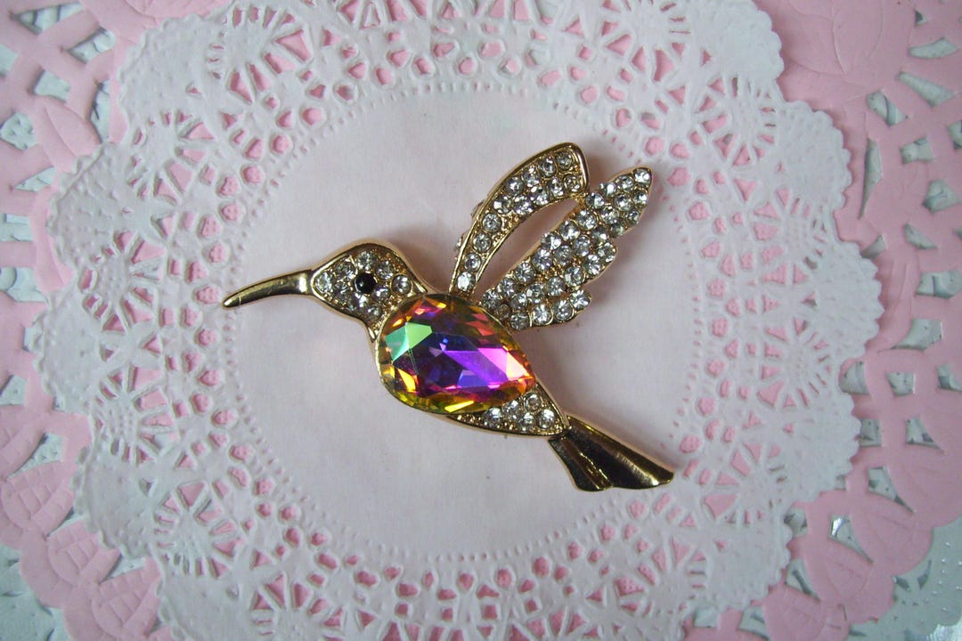 Hummingbird Magnet - Repurposed Jewelry - Bird Magnet - Jeweled Magnet ...