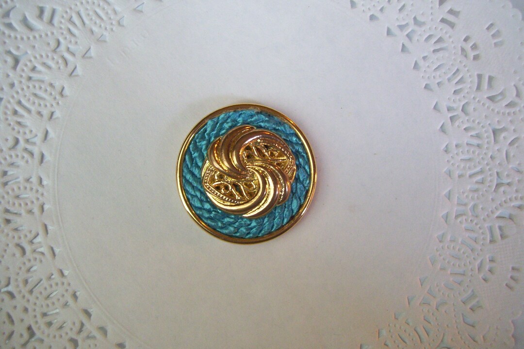 Jeweled Magnet - Repurposed Jewelry - Blue Magnet - Gold Magnet ...