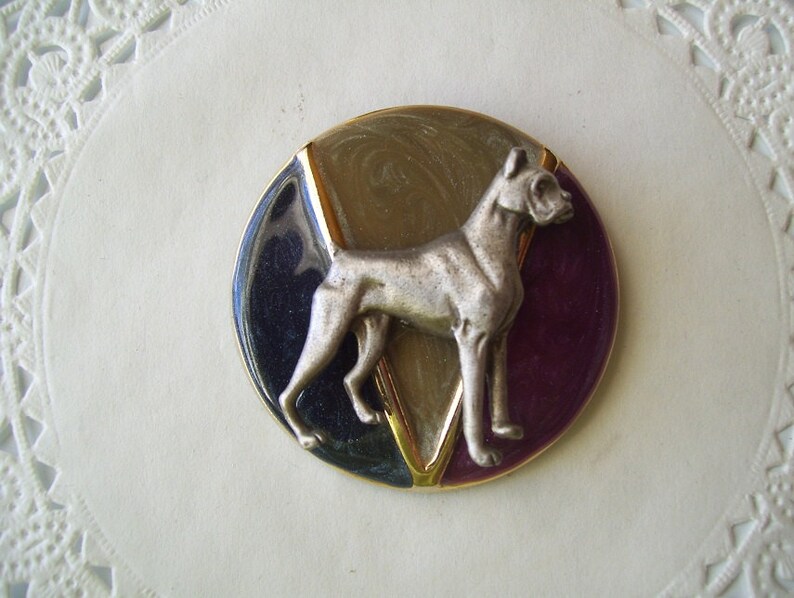 Boxer Dog Magnet Pewter Boxer Dog repurposed jewelry dog | Etsy