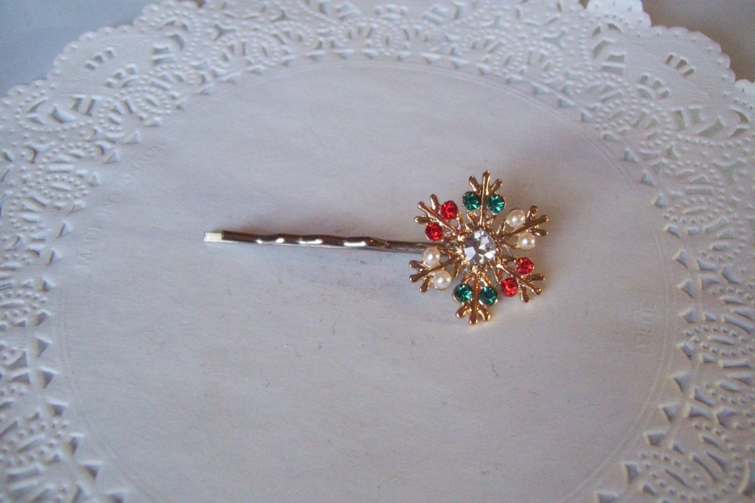 Snowflake Hair Pin - Christmas Hair Pin - Snowflake Jewelry ...