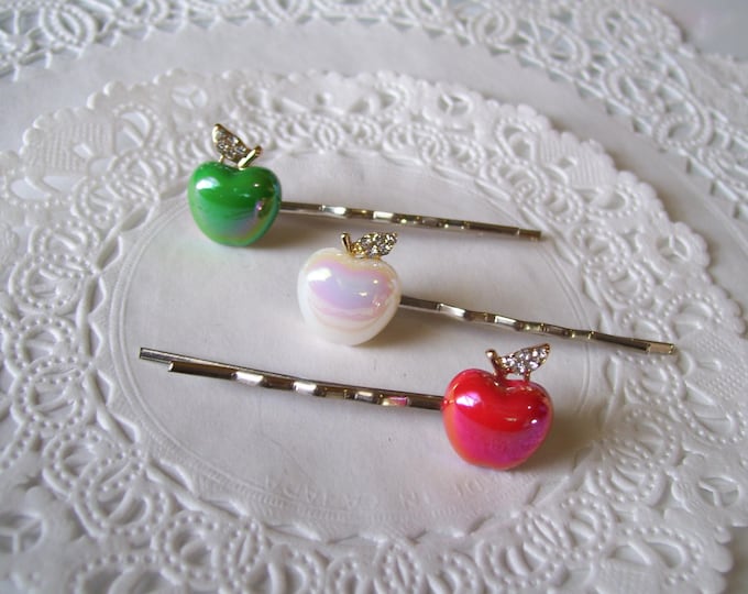 Apples and Pineapples Set of 12 Glitter and Pastel Cute 6 Pcs Hair 80s ...