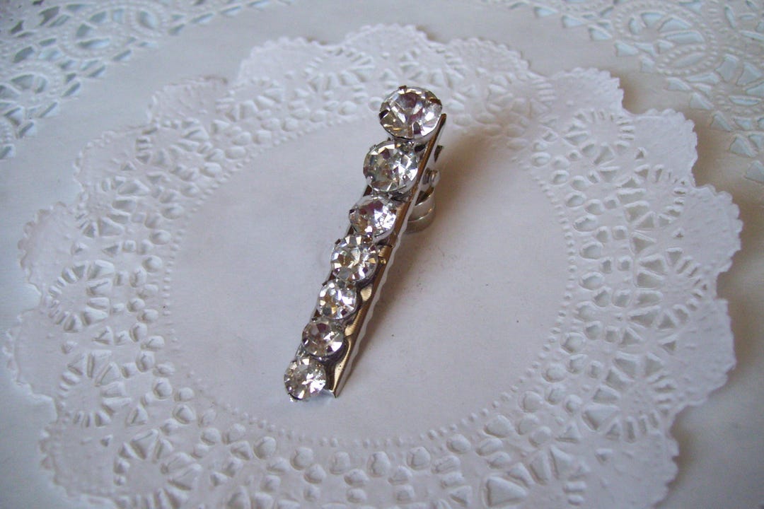 Rhinestone Hair Clip - Repurposed Jewelry - Jeweled Hair Clip - Wedding ...