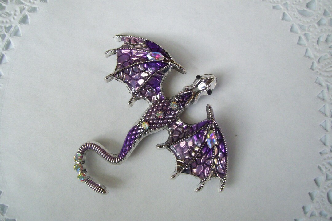 Dragon Magnet - Repurposed Jewelry - Jeweled Dragon - Dragon Decor ...