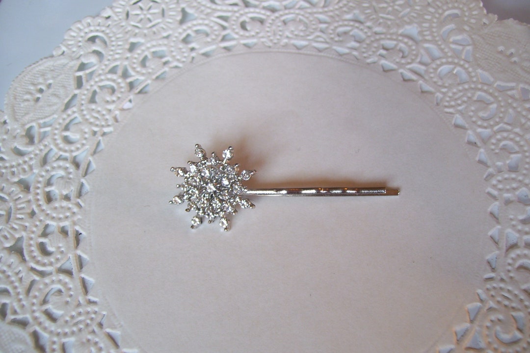 Rhinestone Hair Pin Snowflake Hair Pin Jeweled Hair Pin Snowflake ...