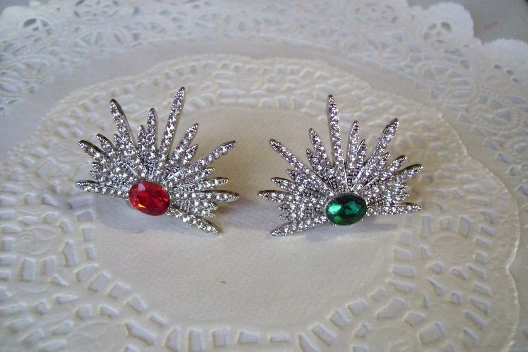 Sunburst Hair Clip - Repurposed Jewelry - Rhinestone Hair Clip - Hair ...