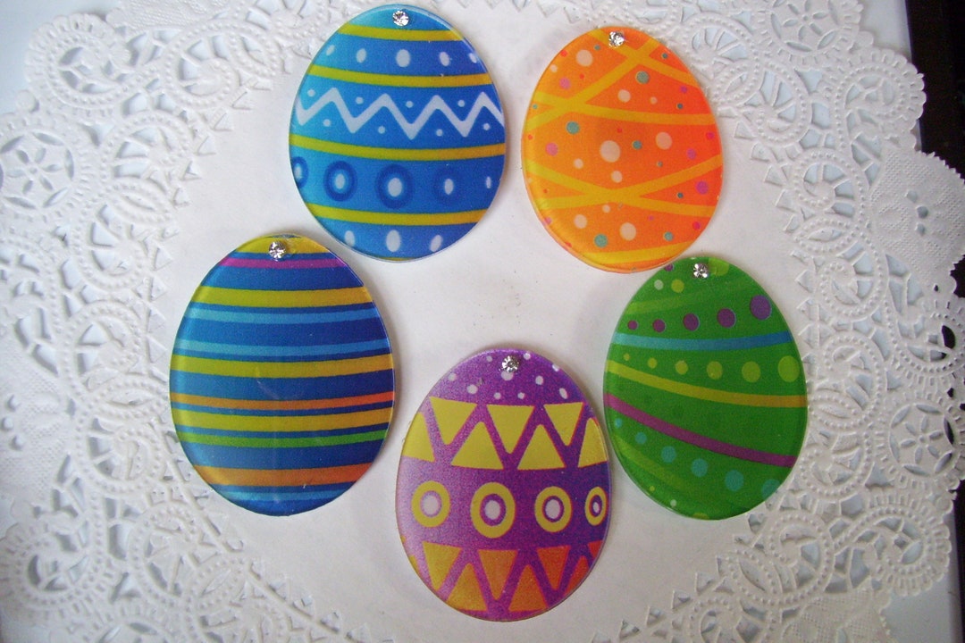 Easter Egg Magnets - Set of Five Easter Egg Magnets - Repurposed ...