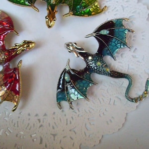 Dragon Magnet Repurposed Jewelry Dragon Decor Kitchen Magnet Office ...
