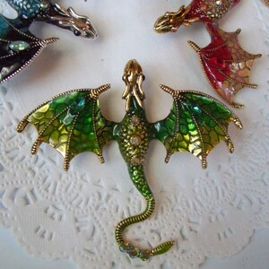 Dragon Magnet Repurposed Jewelry Dragon Decor Kitchen Magnet Office ...