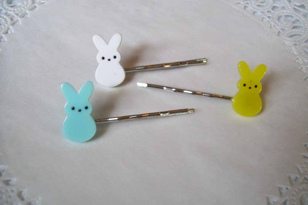 Peeps Hair Pin - Bunny Hair Pin - Easter Hair Pin - Repurposed Jewelry ...