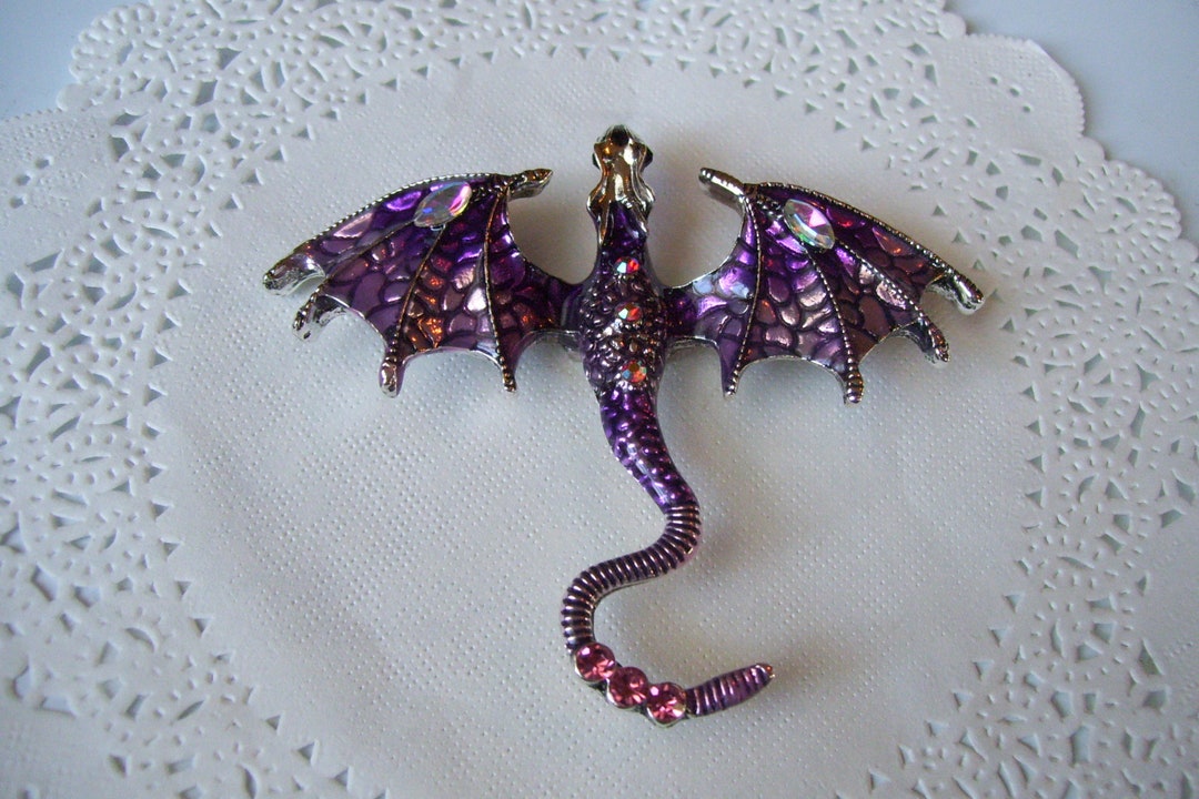 Dragon Magnet Repurposed Jewelry Dragon Decor Kitchen Magnet Office ...