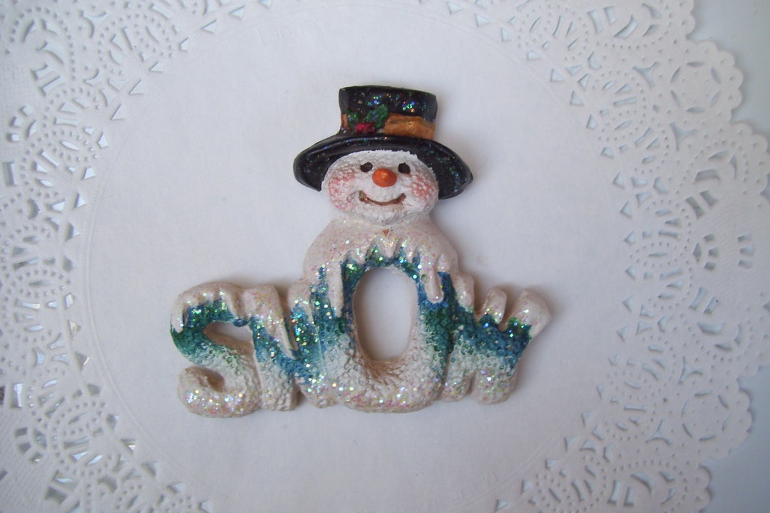 Snowman Magnet - Christmas Magnet - Snow Magnet - Repurposed Jewelry ...