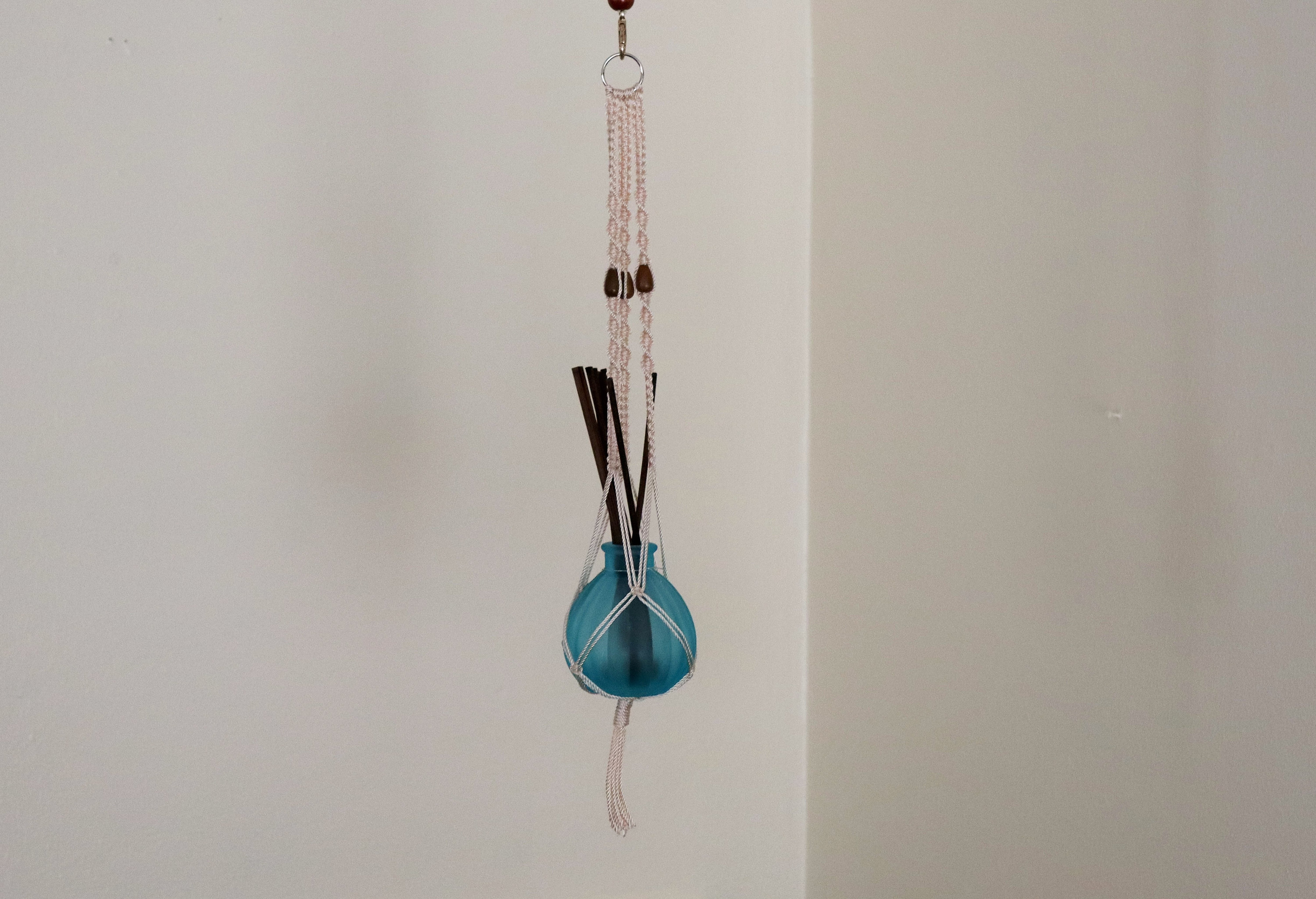 Oil Diffuser Hanging Holder Macrame' off White Brown Beads - Etsy