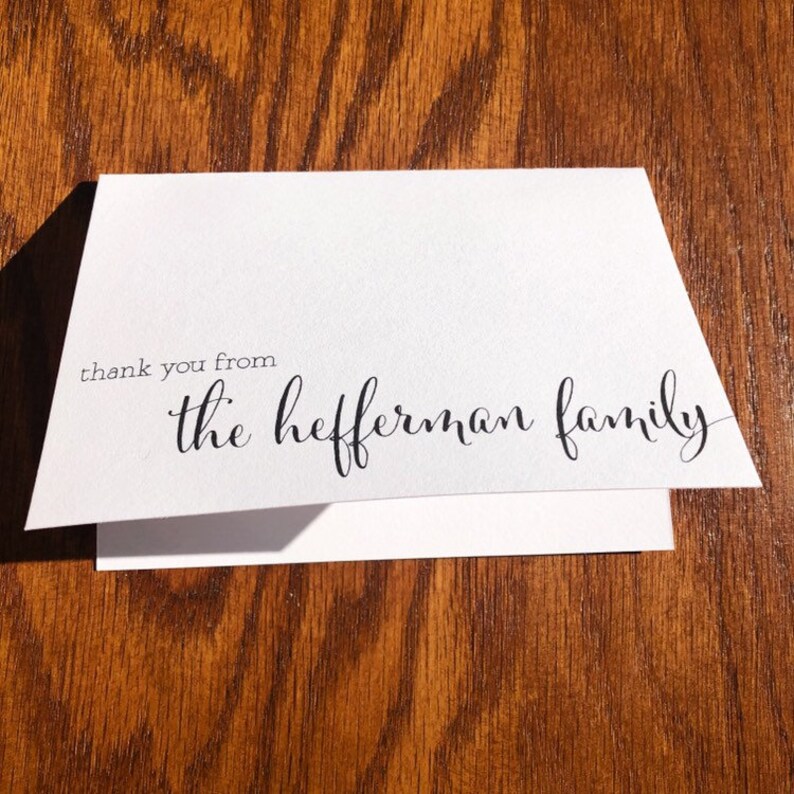 Personalized Family Thank You Card Pack with Script Family | Etsy